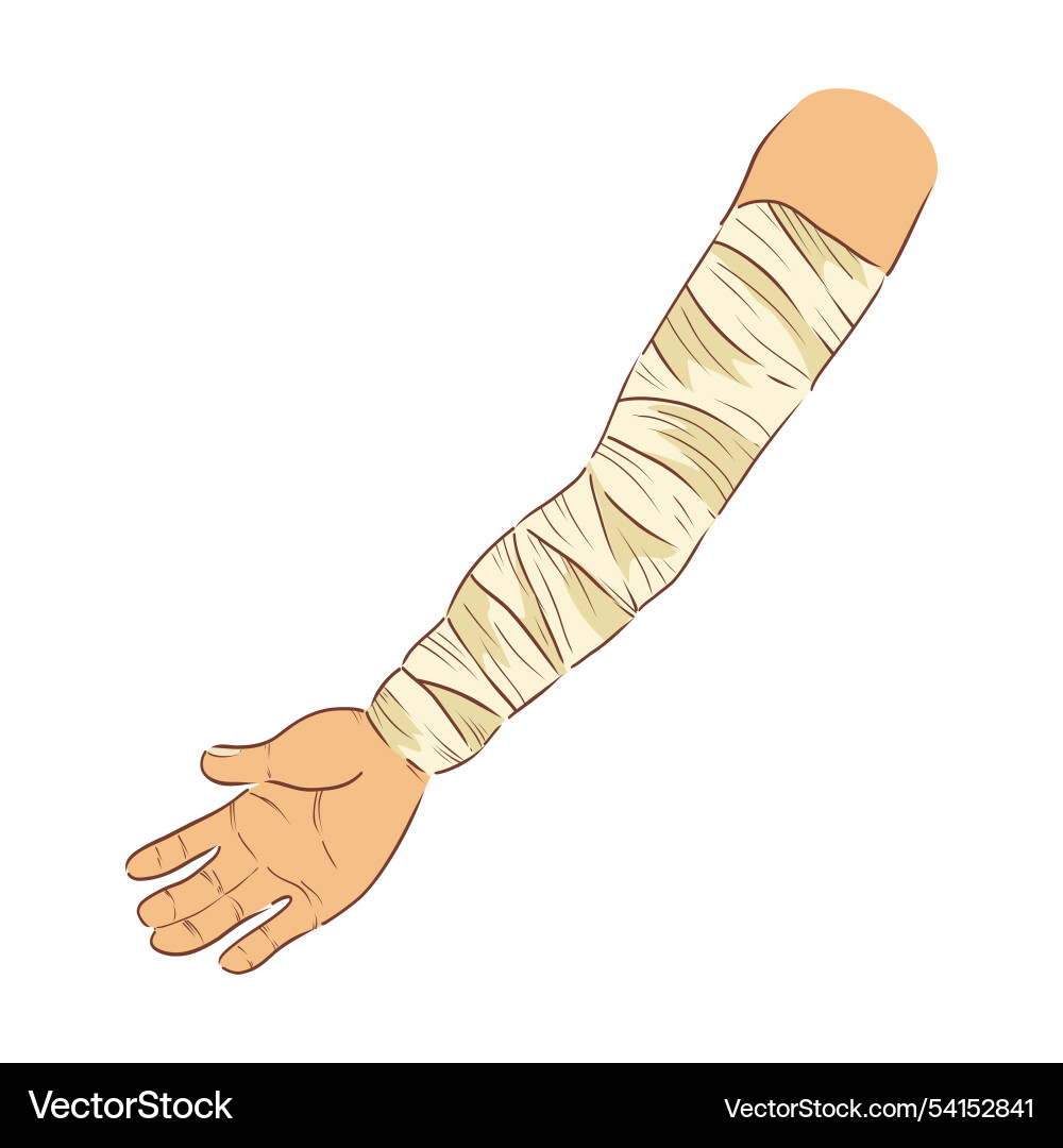 Bandaged hand in flat design broken human arm Vector Image