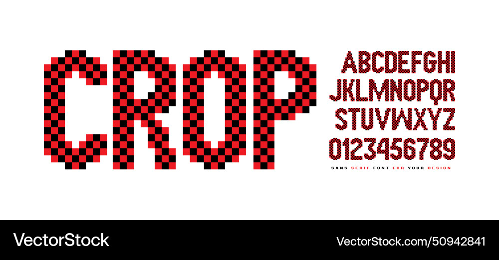 Decorative pixel sans serif font Royalty Free Vector Image