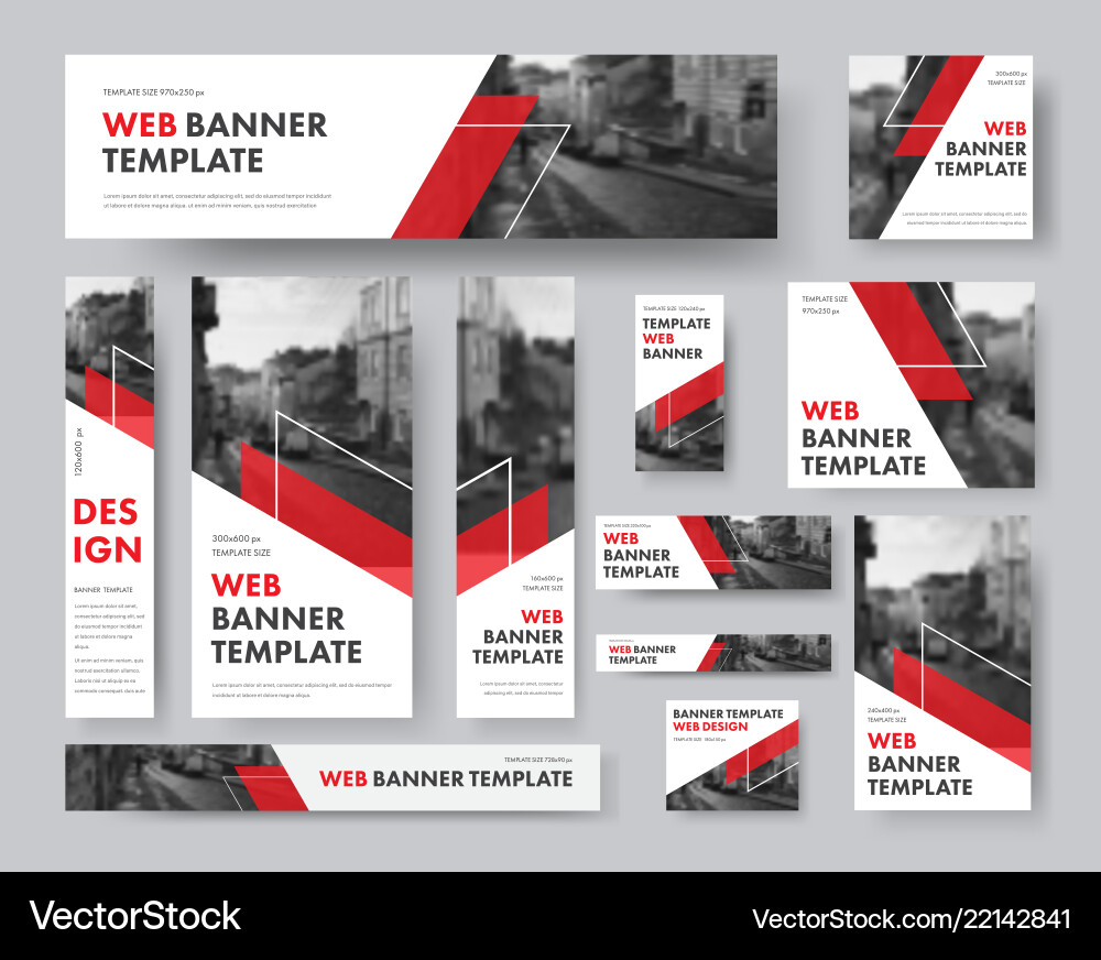 Diagonal Red Banners - Web Templates Royalty Free Vector