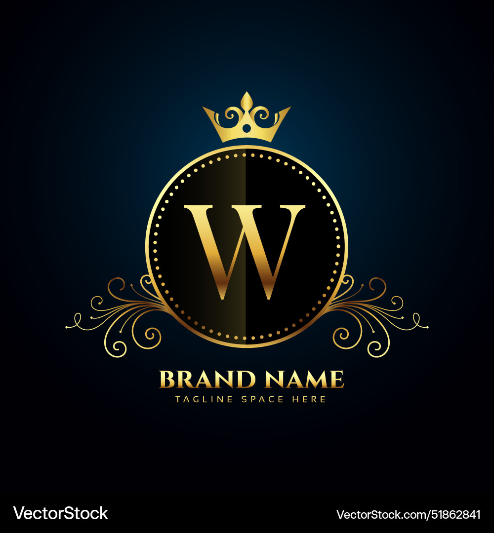 Eye catching premium letter w logo background Vector Image