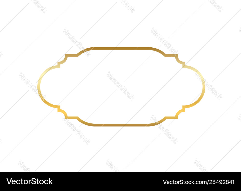 Gold frame beautiful simple golden design Vector Image