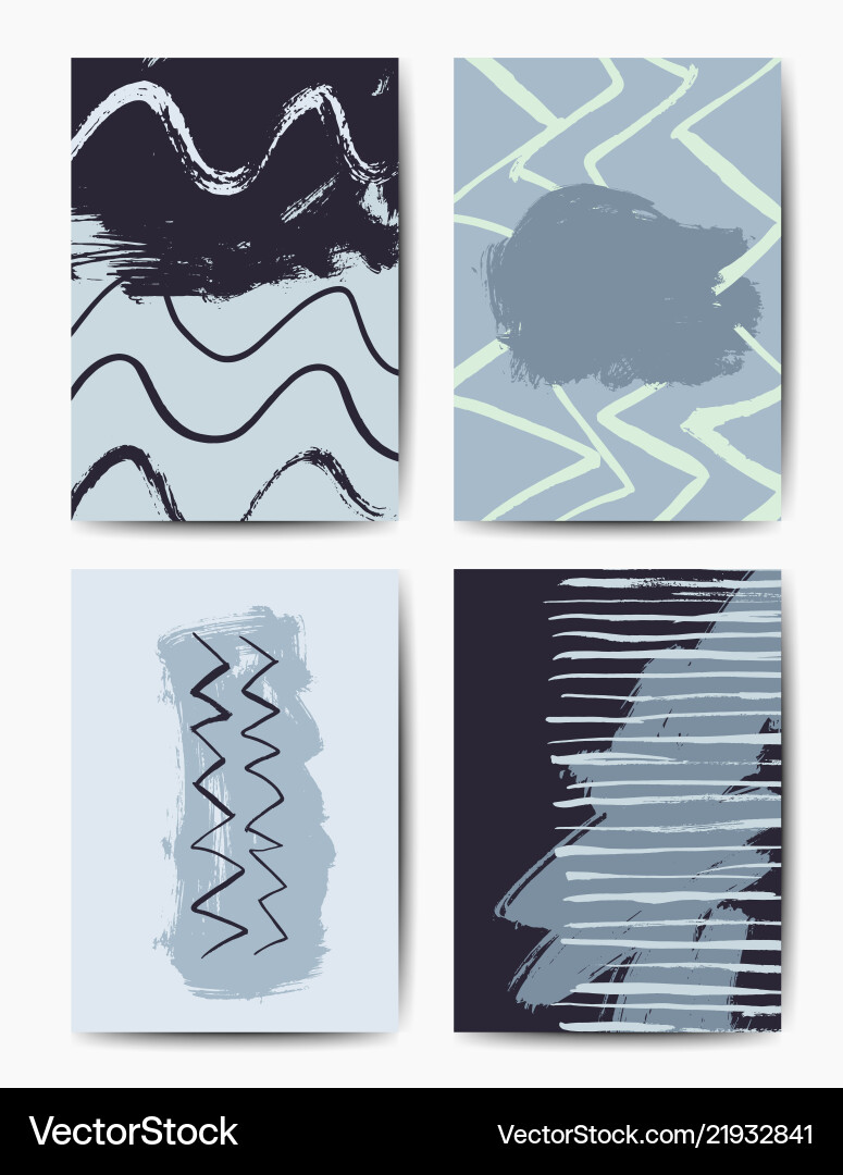 Grunge brush postcards colorful template Vector Image