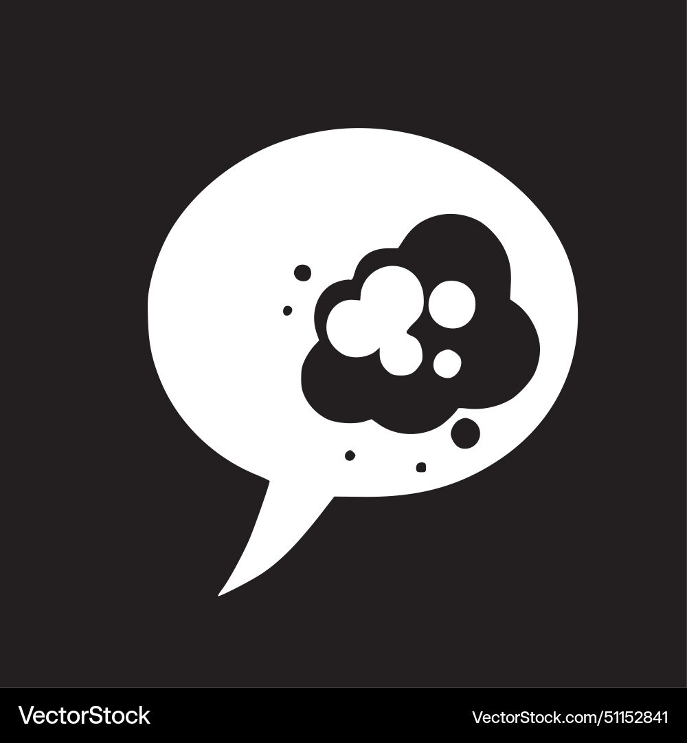 Speech bubble - black and white isolated icon Vector Image