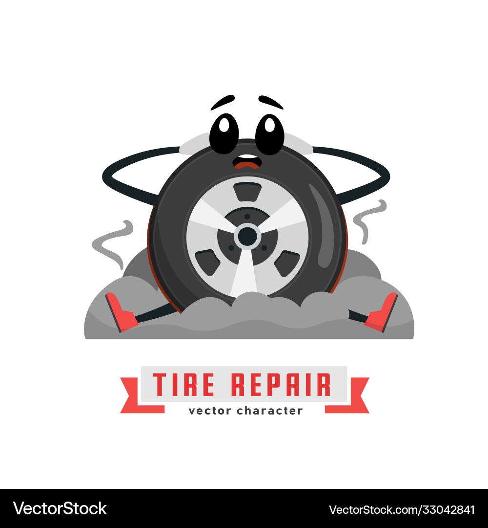 Tire character image Royalty Free Vector Image
