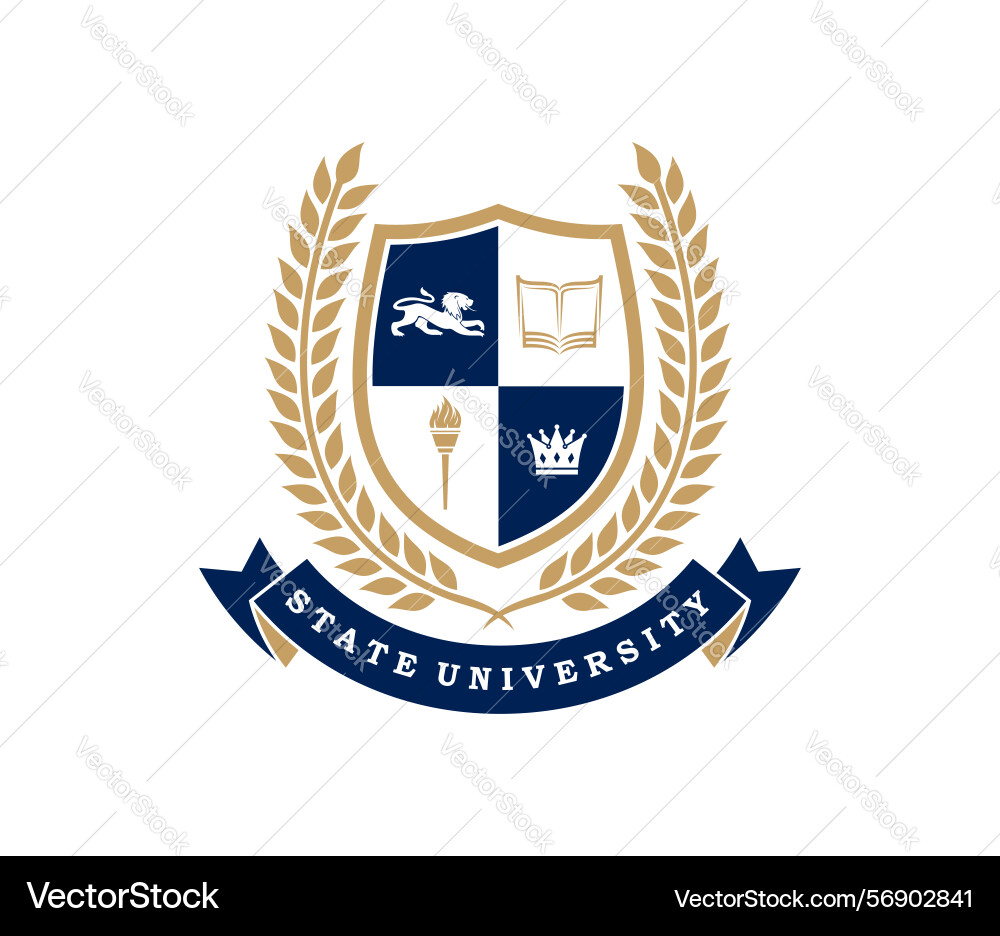 University Crest Icon Royalty Free Vector Image
