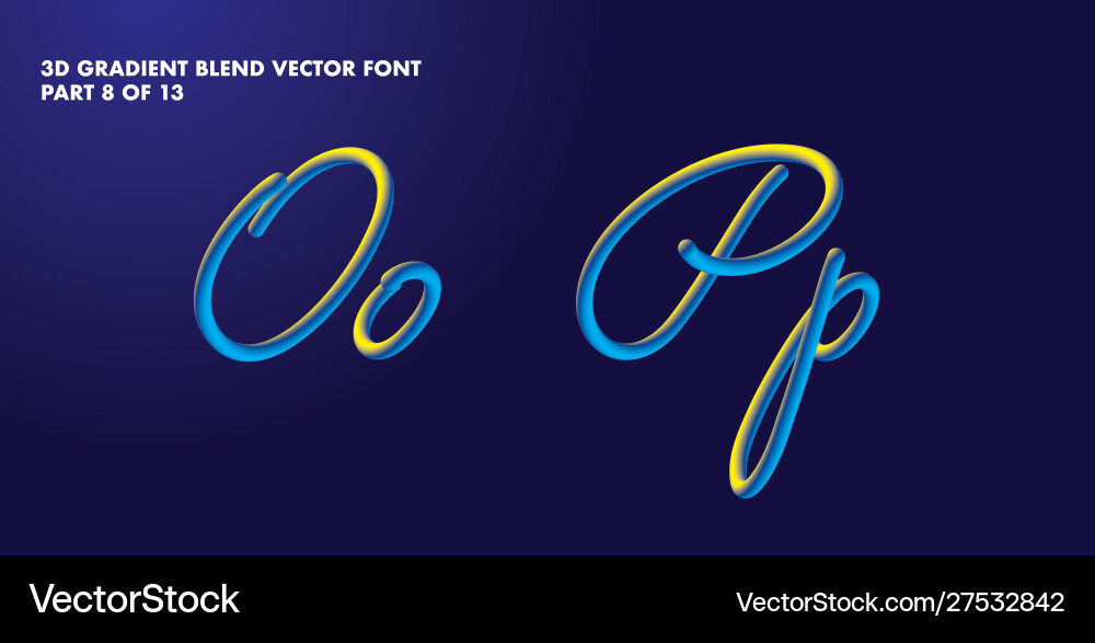 3d blend font Royalty Free Vector Image - VectorStock