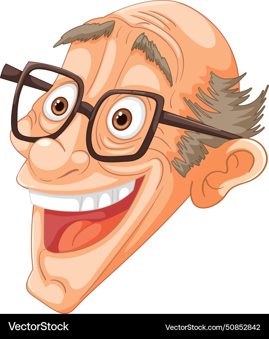 A smiling bespectacled man Royalty Free Vector Image