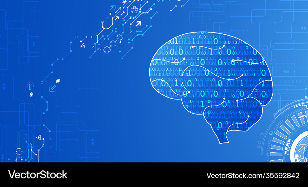 Abstract digital braintechnology concept Vector Image