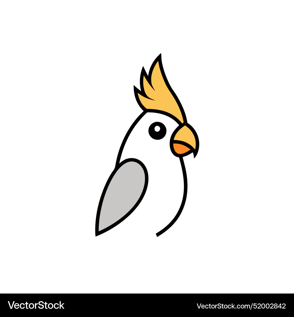 Cockatiel bird goes icon Royalty Free Vector Image