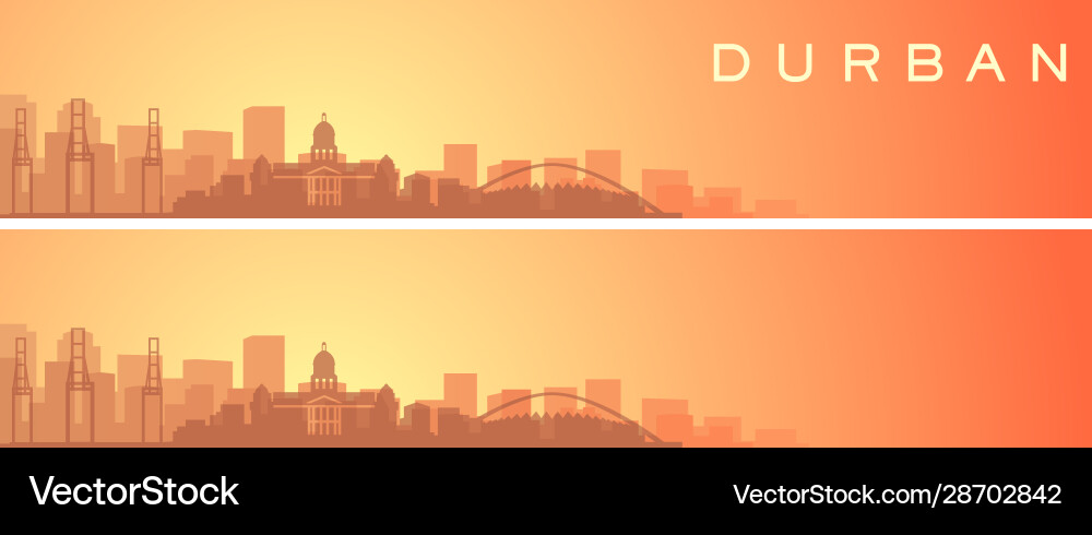 Durban beautiful skyline scenery banner Royalty Free Vector