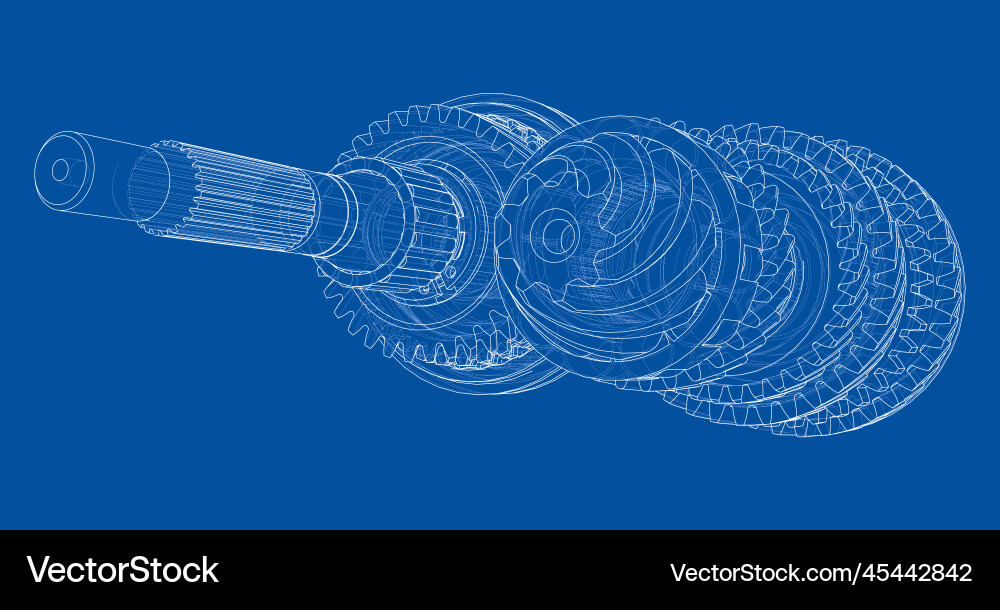 Gearbox sketch Royalty Free Vector Image - VectorStock