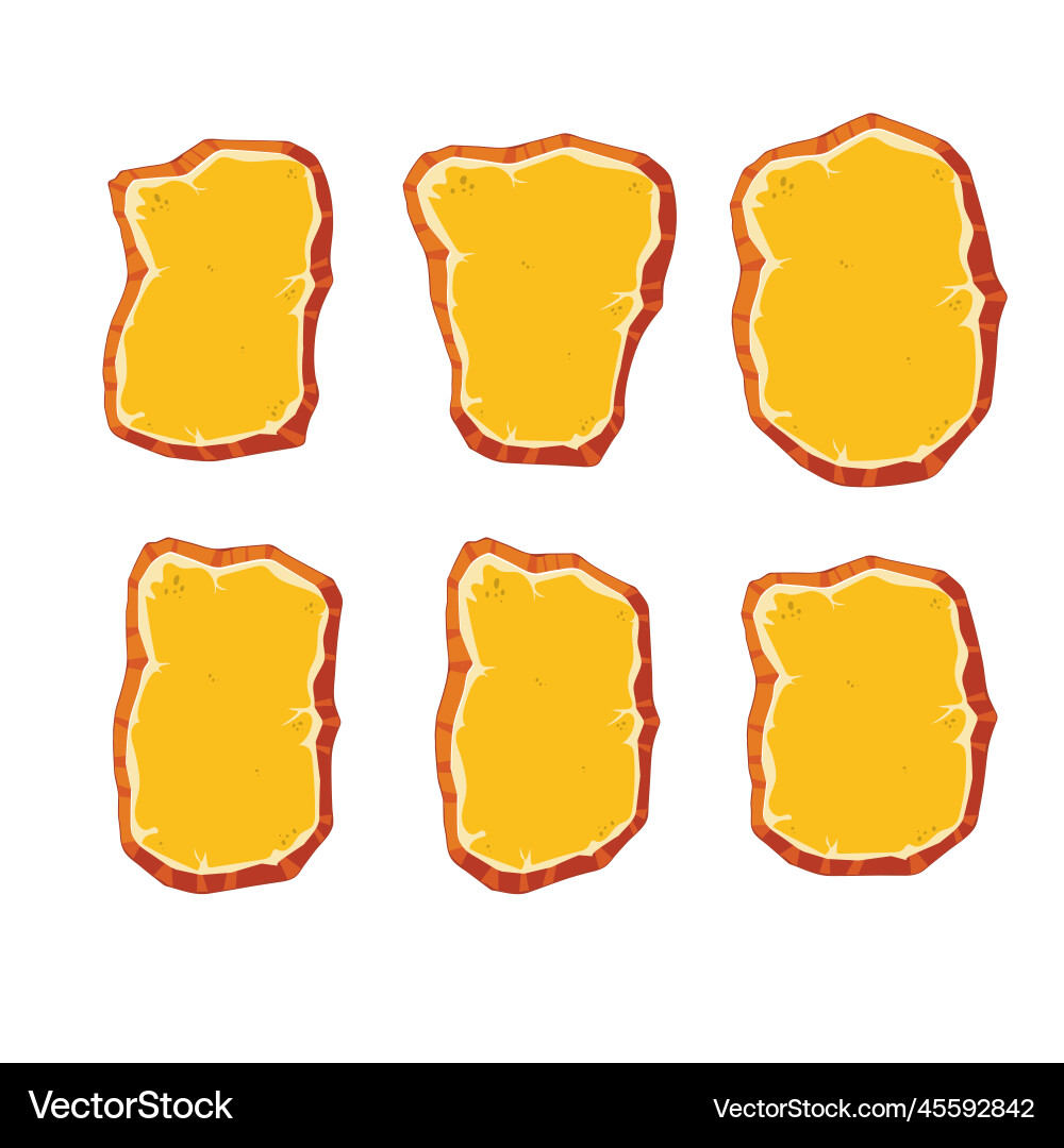 Golden stones set Royalty Free Vector Image - VectorStock
