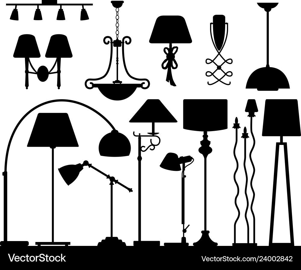 Lamp design for floor ceiling wall a set of Vector Image