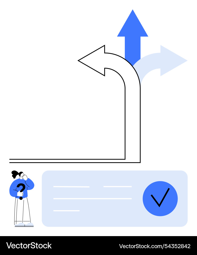 Person thinking about various directions Vector Image