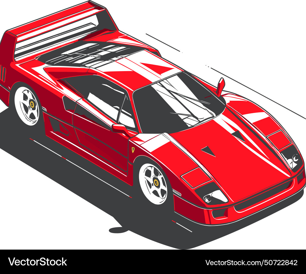 Red car isolated on white Royalty Free Vector Image