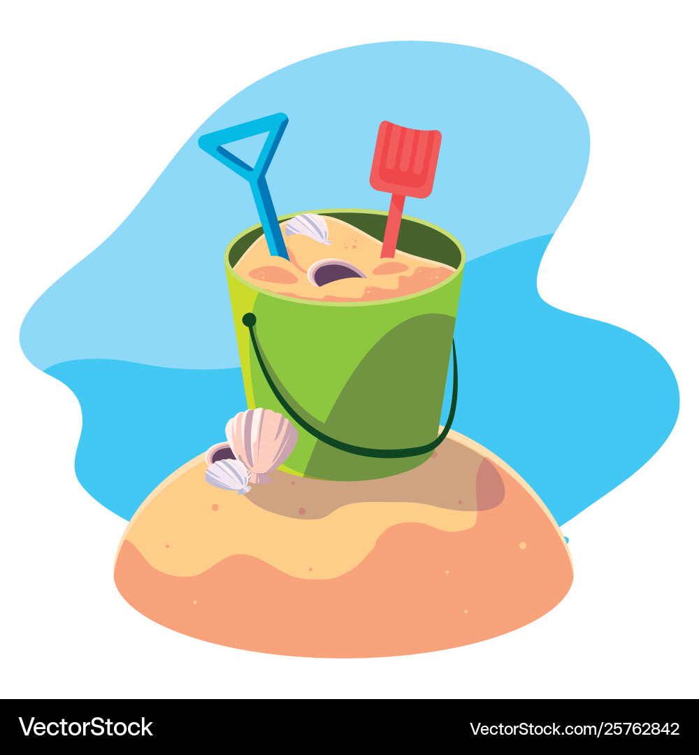 Sand bucket in beach design Royalty Free Vector Image