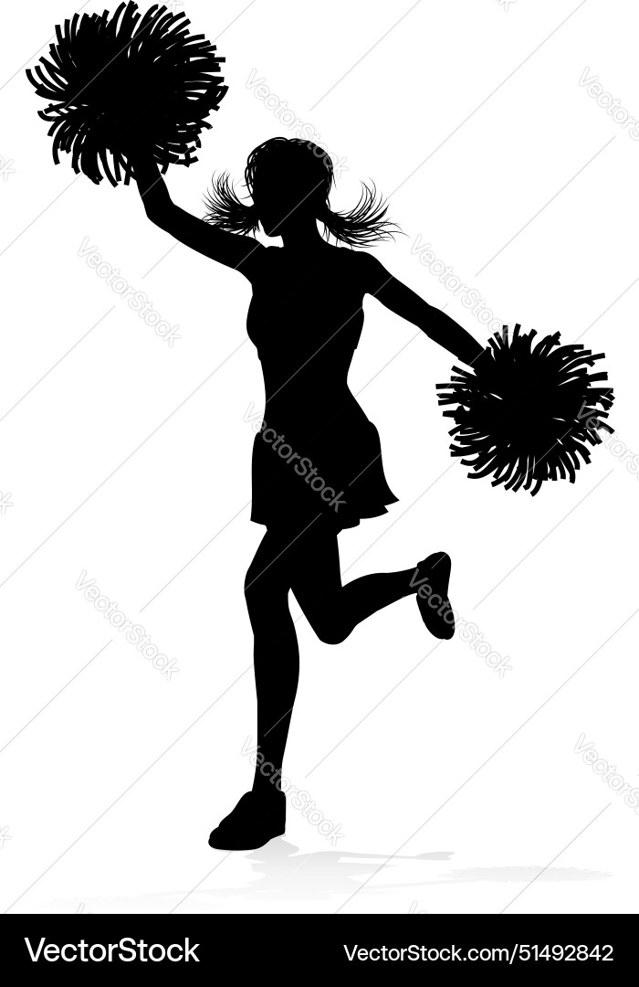 Silhouette cheerleader woman Royalty Free Vector Image