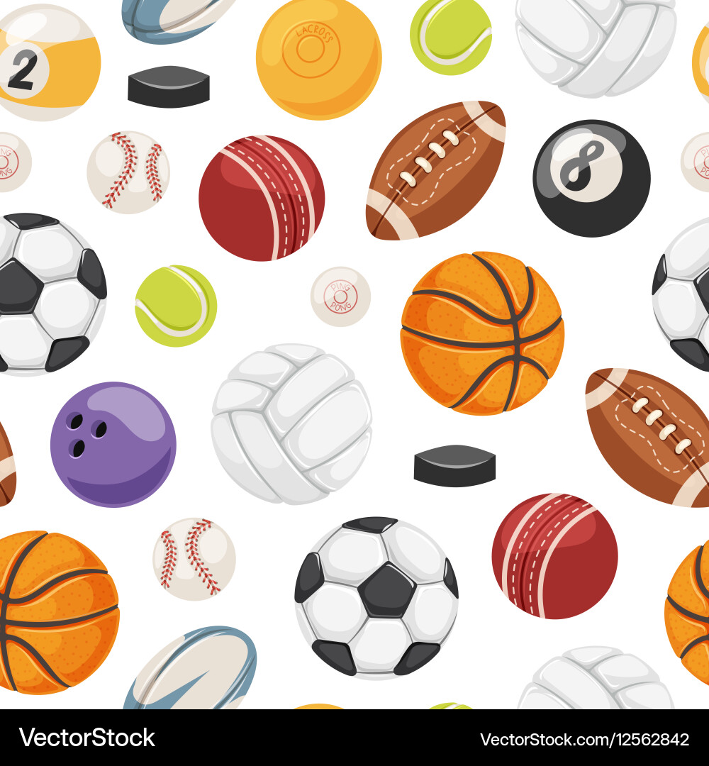 Sport balls seamless pattern Royalty Free Vector Image