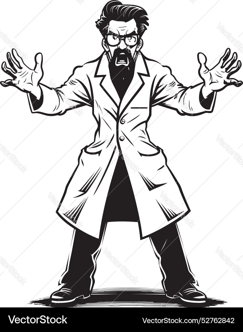 Wrathful healing dynamic doctor logo angry Vector Image