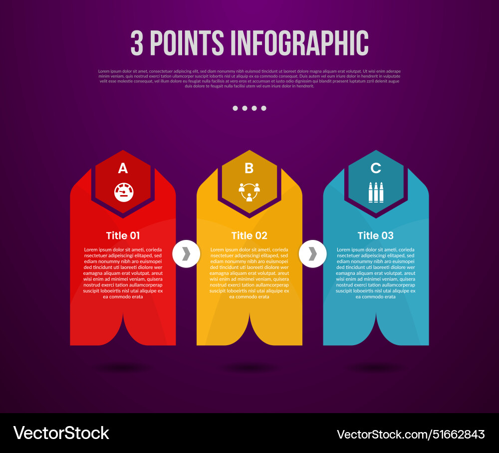 3 points or step process infographic Royalty Free Vector