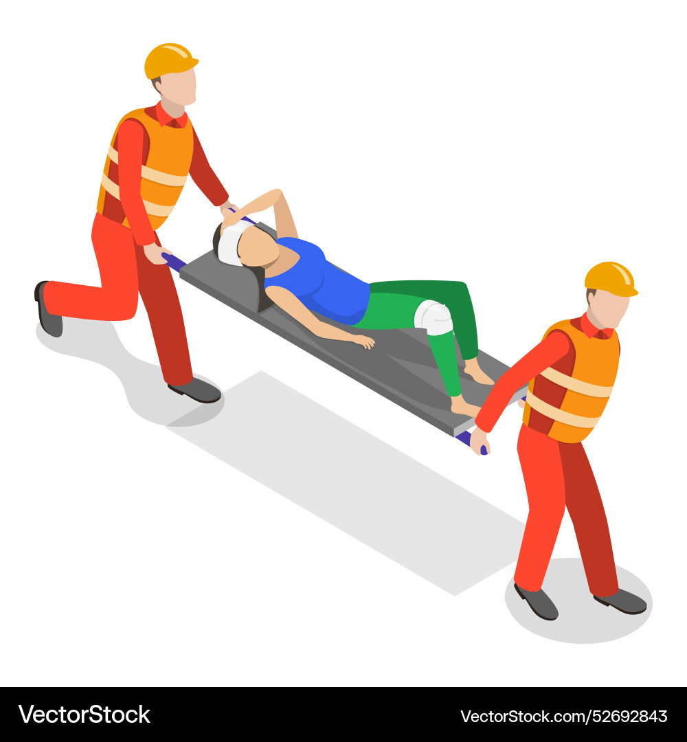 3d isometric flat set of rescue services Vector Image