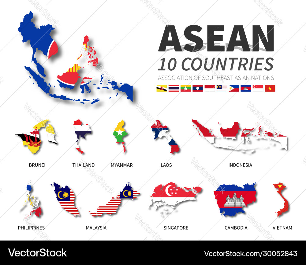 Asean association southeast asian nations Vector Image