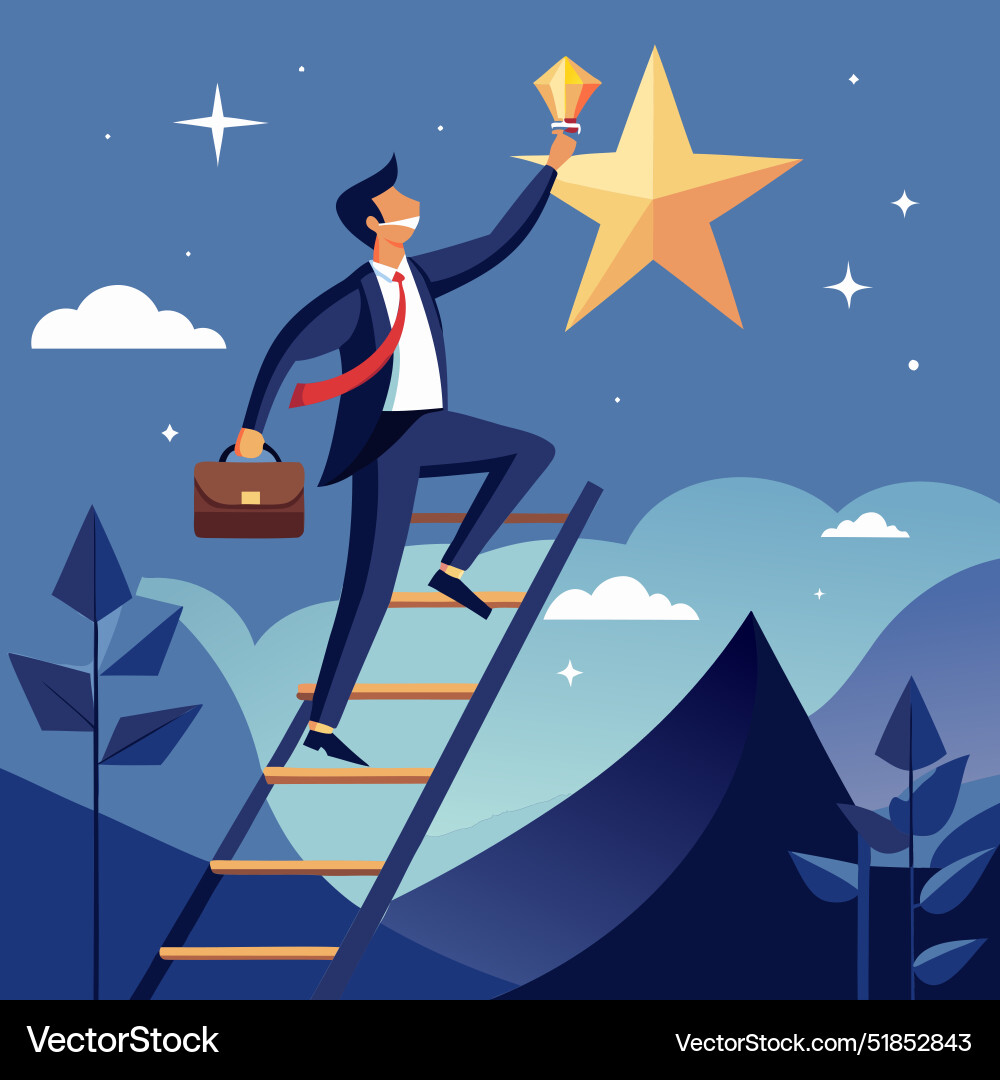 Climbing to success business ambition Royalty Free Vector