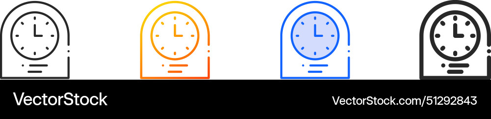 Clock iconthin linear gradient blue stroke Vector Image