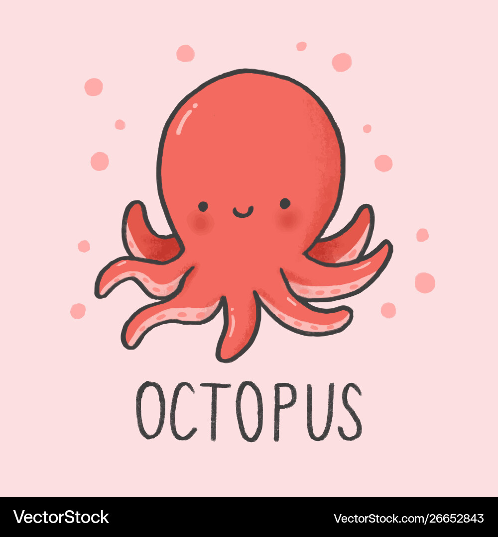Draw Cute Cartoon Octopus Cute Octopus Drawing For Kids & Toddlers