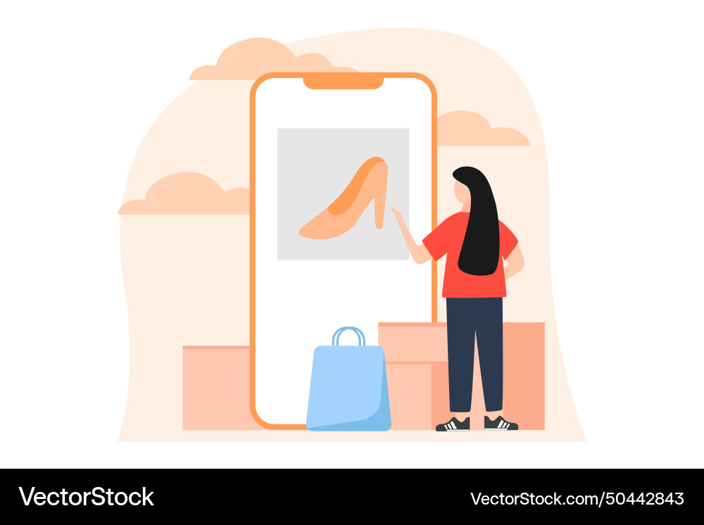 E commerce flat design Royalty Free Vector Image