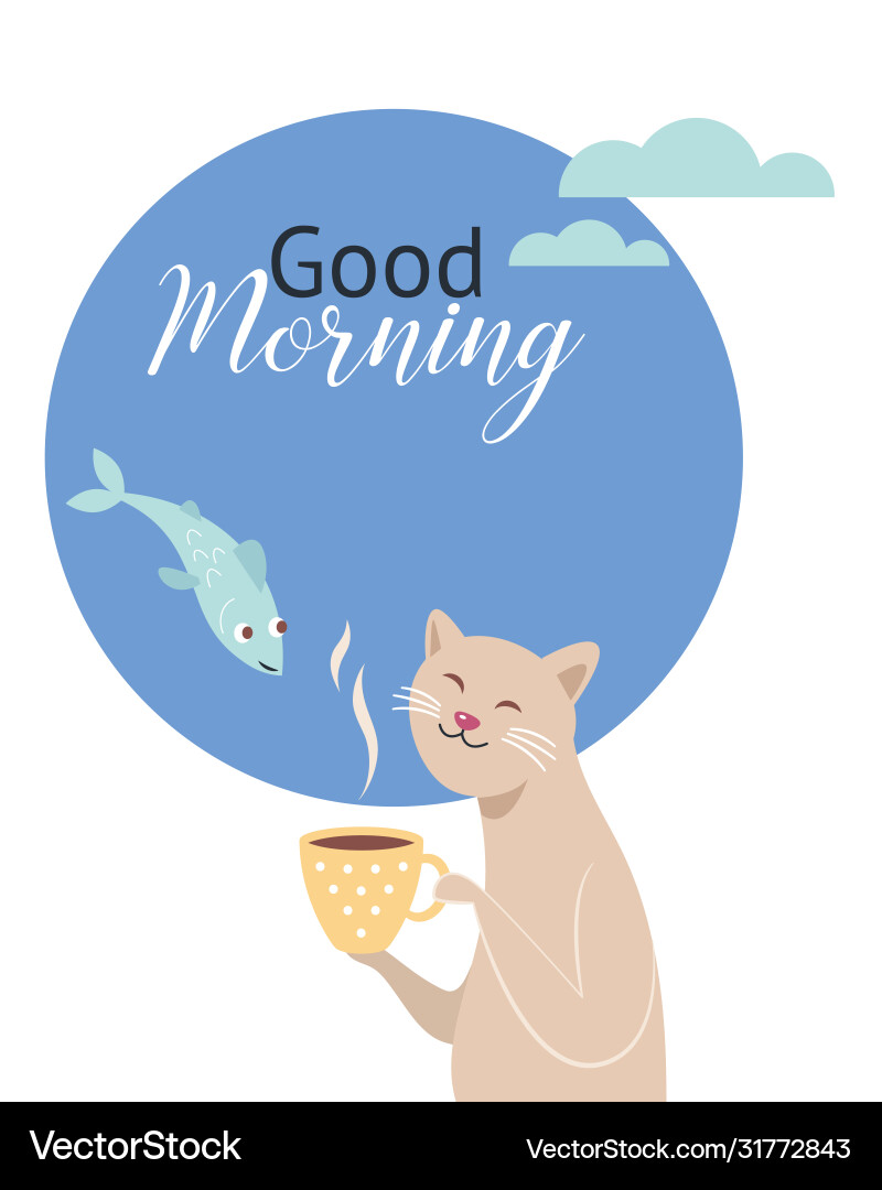 Good morning greeting card design Royalty Free Vector Image