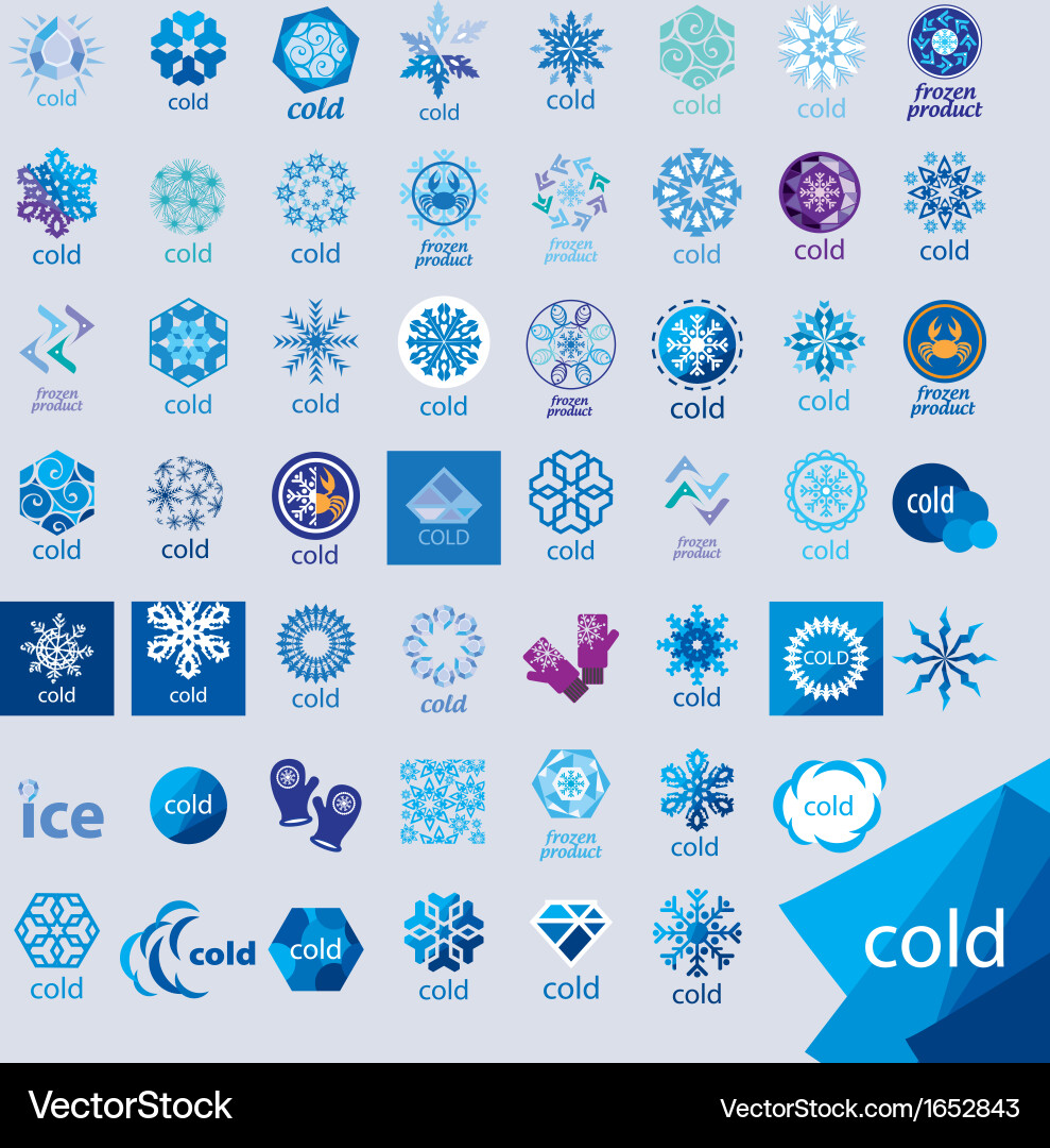 Größte Sammlung von Logos kalt und Frost Vektorbild