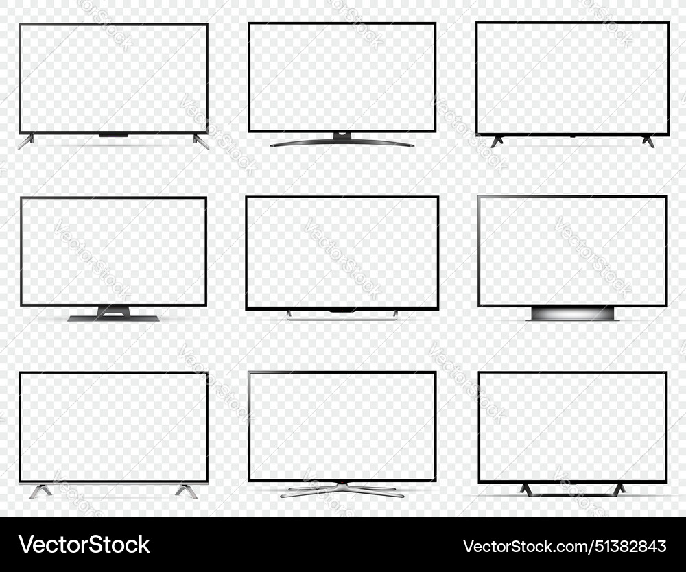 Realistic tv set with transparent screen isolated Vector Image