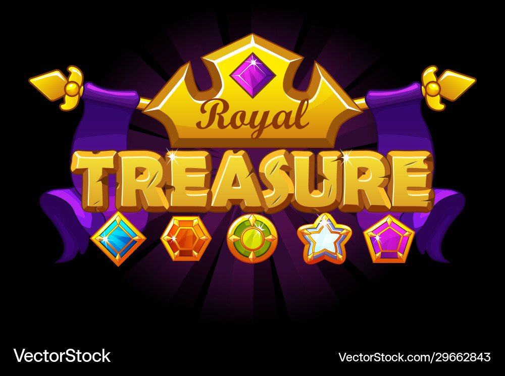 Royal Treasure Logo Banner Royalty Free Vector Image