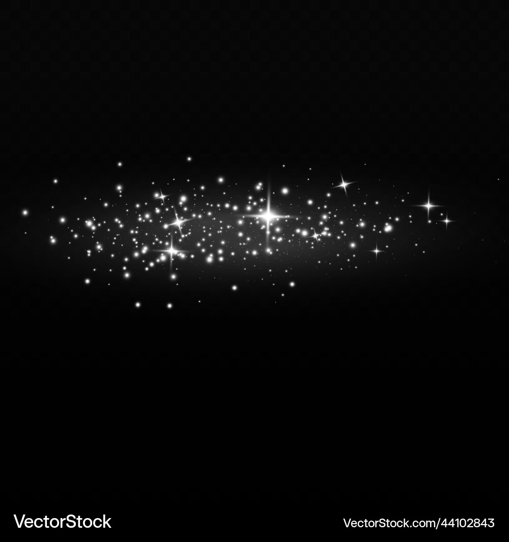 Starry dust flash light spark sparkle white star Vector Image