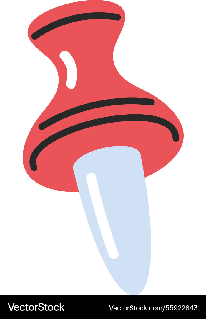 Stationery pin office push clip Royalty Free Vector Image