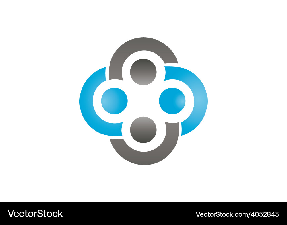 Teamwork Circle Logo Royalty Free Vector Image