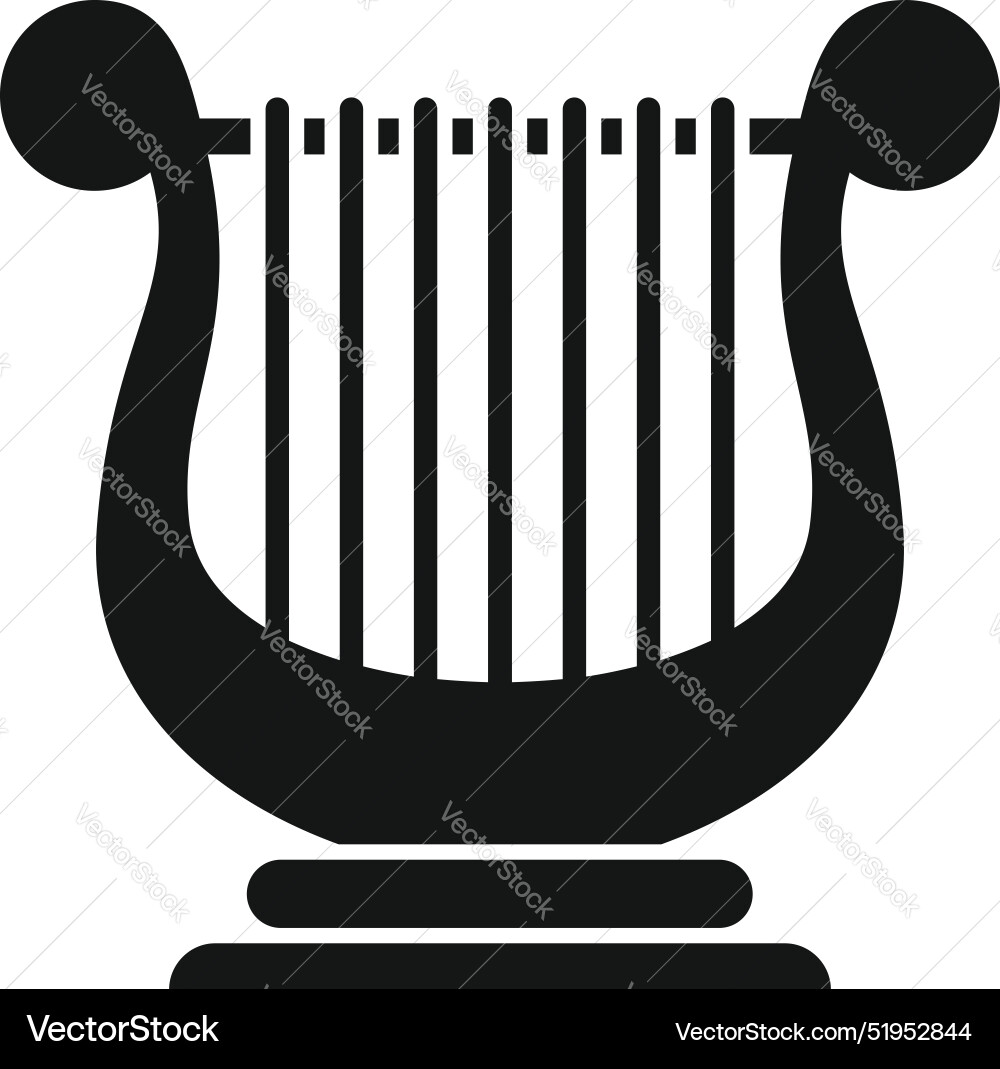 Ancient lyre standing on stage playing graceful Vector Image