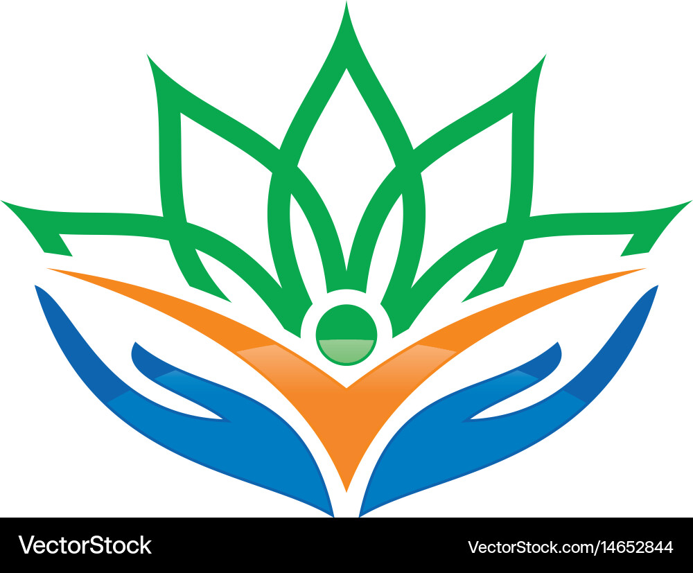Human hand flower logo image Royalty Free Vector Image