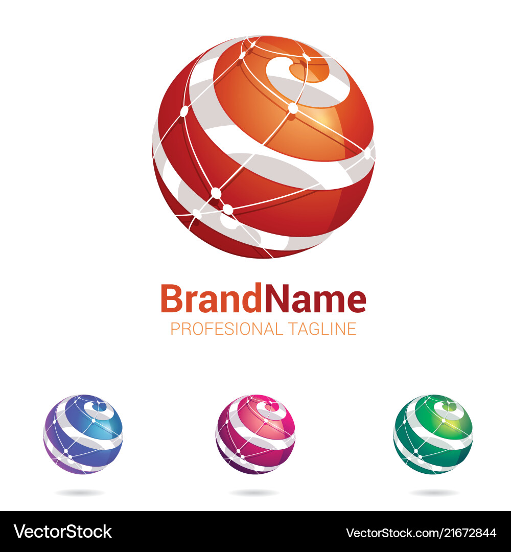 Logo stylized spherical Royalty Free Vector Image