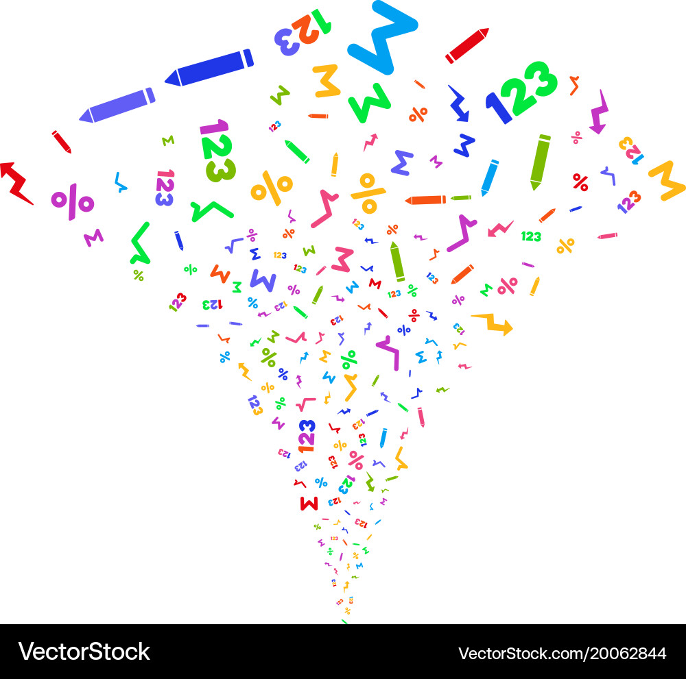 Math symbols fountain stream Royalty Free Vector Image