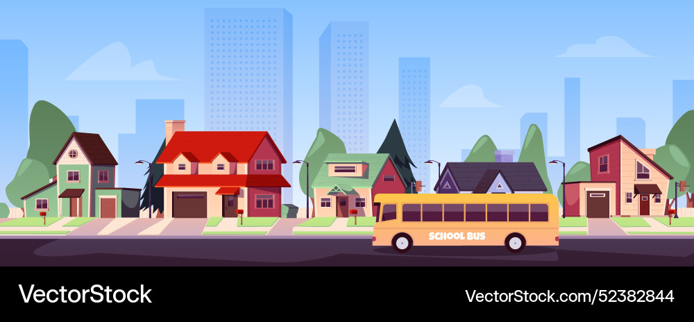 Suburban neighborhood Royalty Free Vector Image