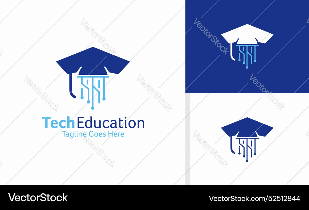 Tech education logo design concept academy logo Vector Image
