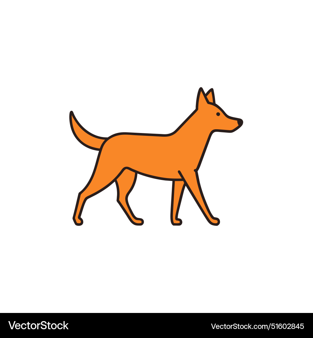 Australian kelpie dog walks icon Royalty Free Vector Image