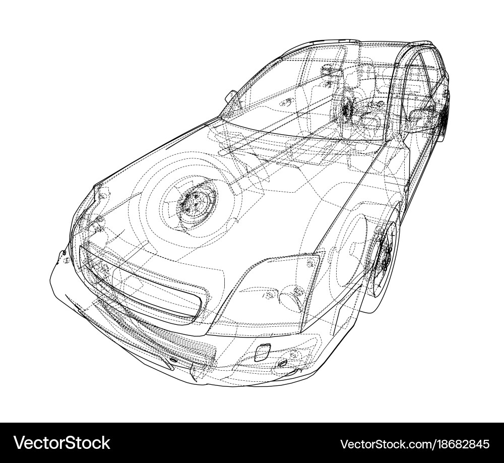 Auto Sketch Lizenzfreies Vektorbild - VectorStock