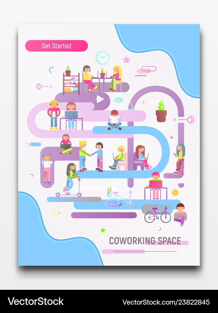 Coworking concept Royalty Free Vector Image - VectorStock