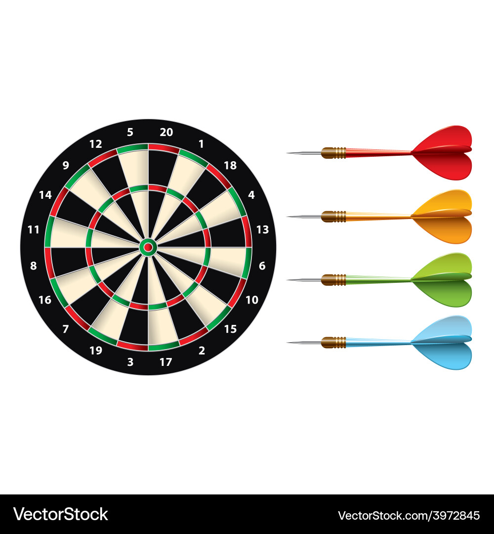Darts set isolated Royalty Free Vector Image - VectorStock