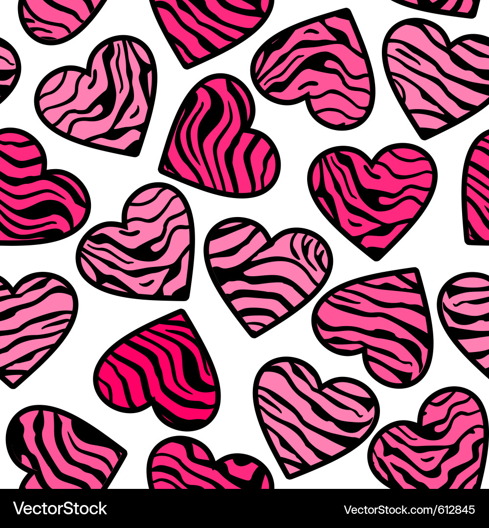 Pink Zebra Heart Background