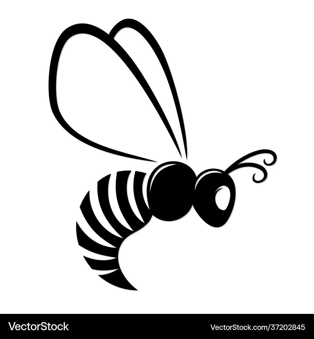 Symbol flying wasp Royalty Free Vector Image - VectorStock