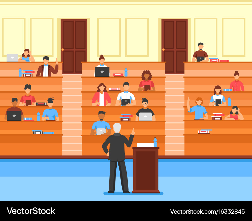 University Conference Hall Royalty Free Vector Image